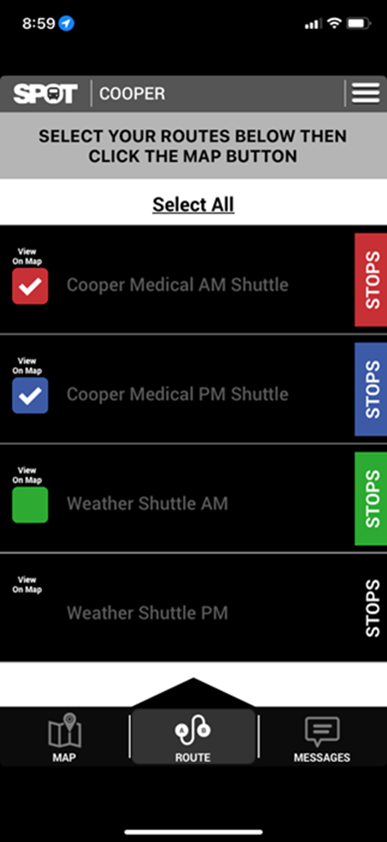 App for Cooper shuttles – Connect the Docs