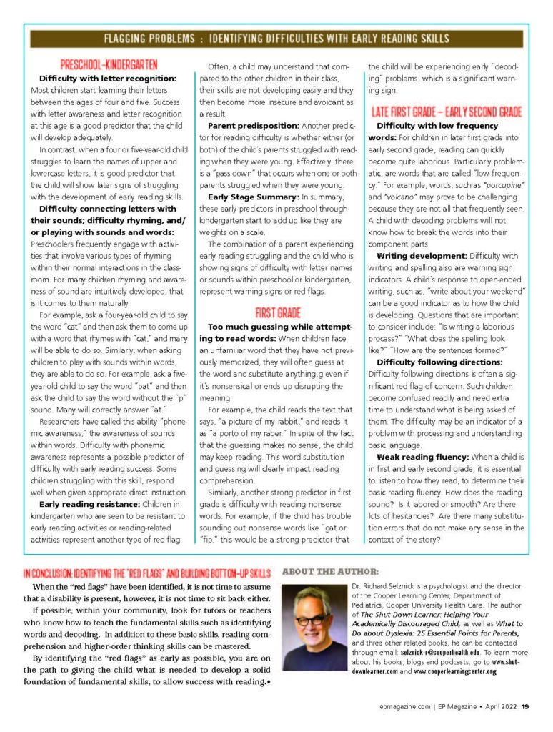 Early "Red Flags" of Learning Disabilities: Warning Signs and Other ...