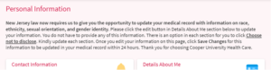 Updating Your Personal Medical Record in myCooper - eHealth Connection