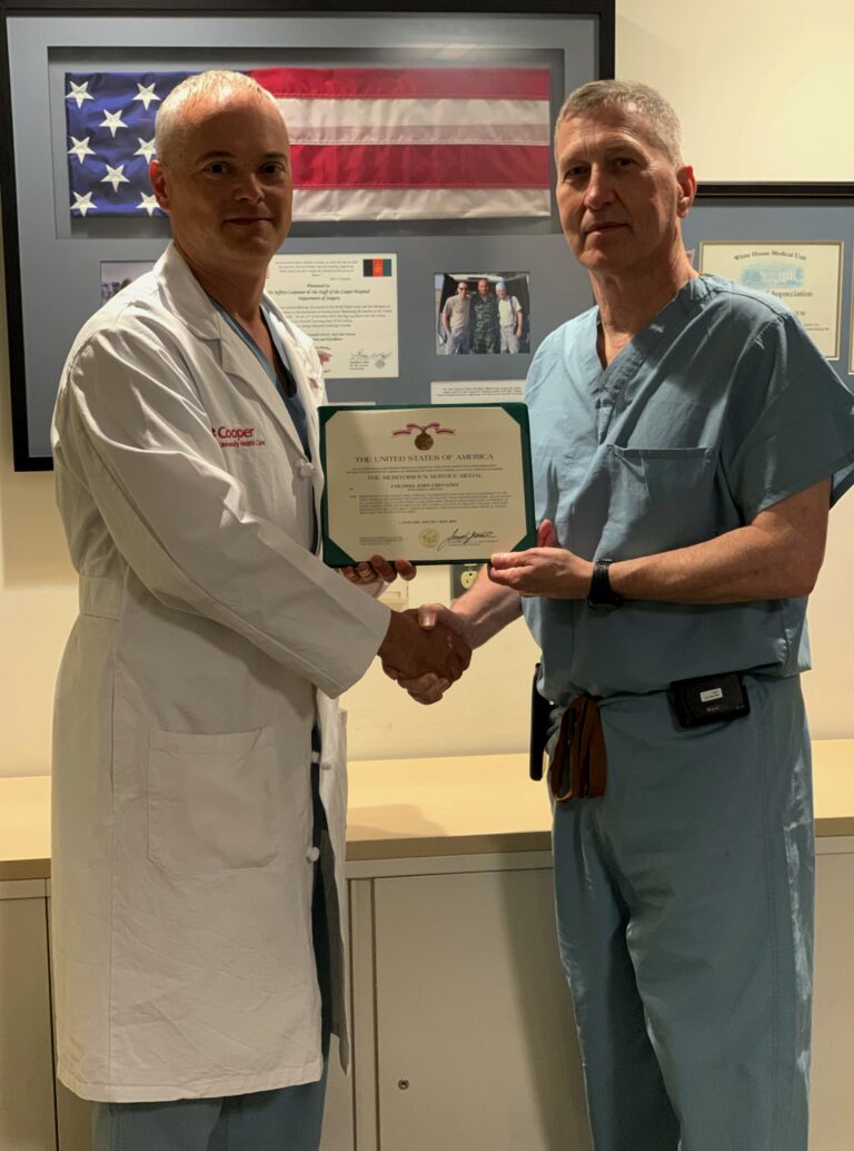 Cooper Trauma Surgeon Dr. John Chovanes Receives Meritorious Service ...